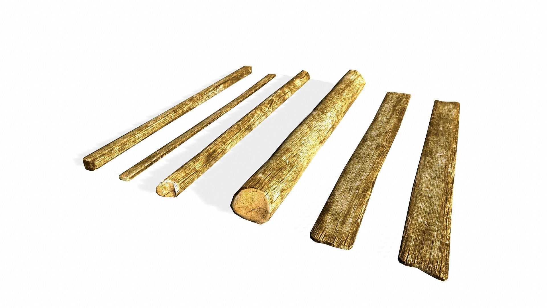 3D model Lumber Kit - Rough-Hewn Texture VR / AR / low-poly | CGTrader