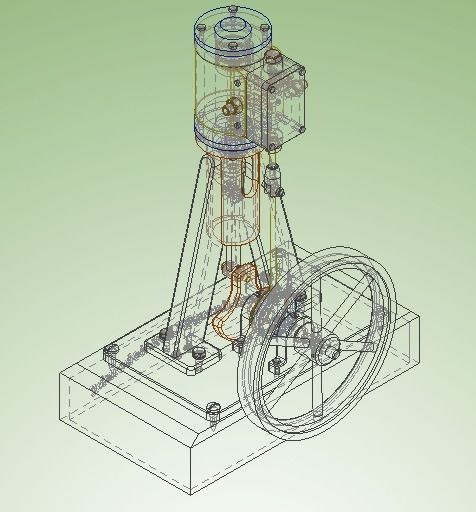 Vertical Single Cylinder Steam Engine 3D model animated rigged | CGTrader