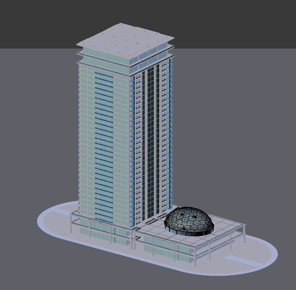 tall building lit up at night 3D model | CGTrader