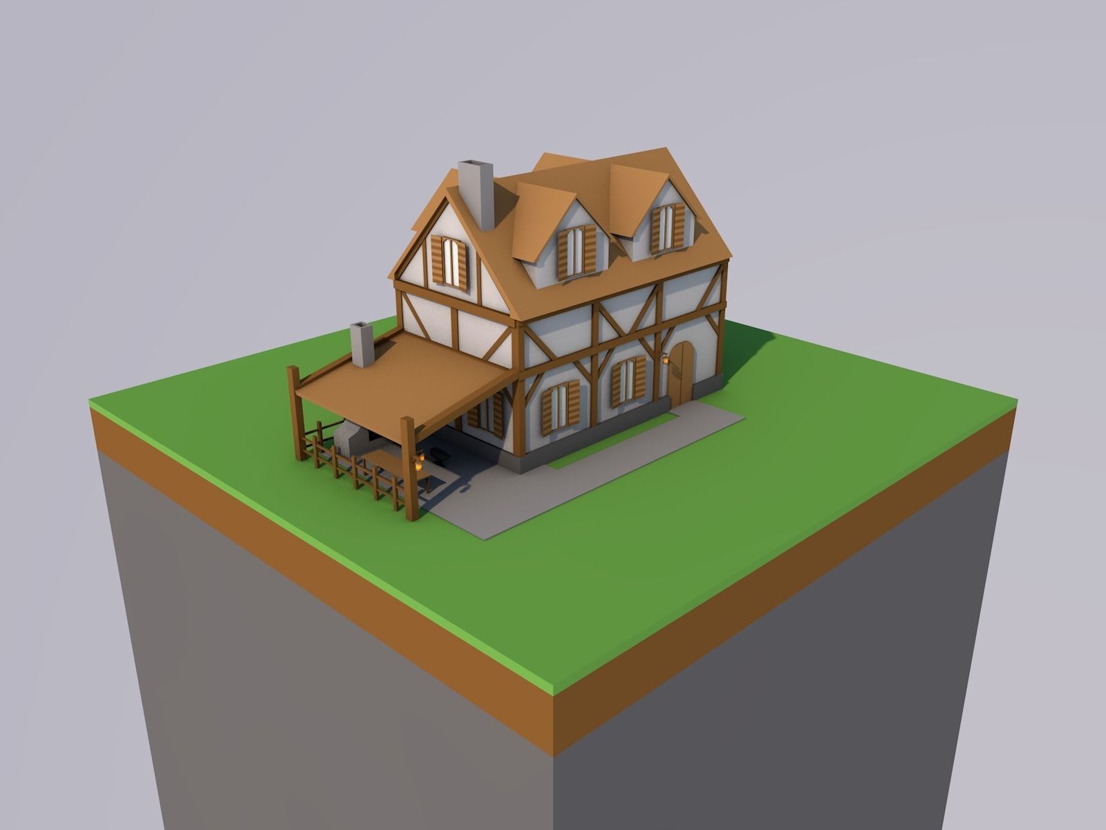 Low-Poly Medieval Buildings Pack free VR / AR / low-poly 3D model ...