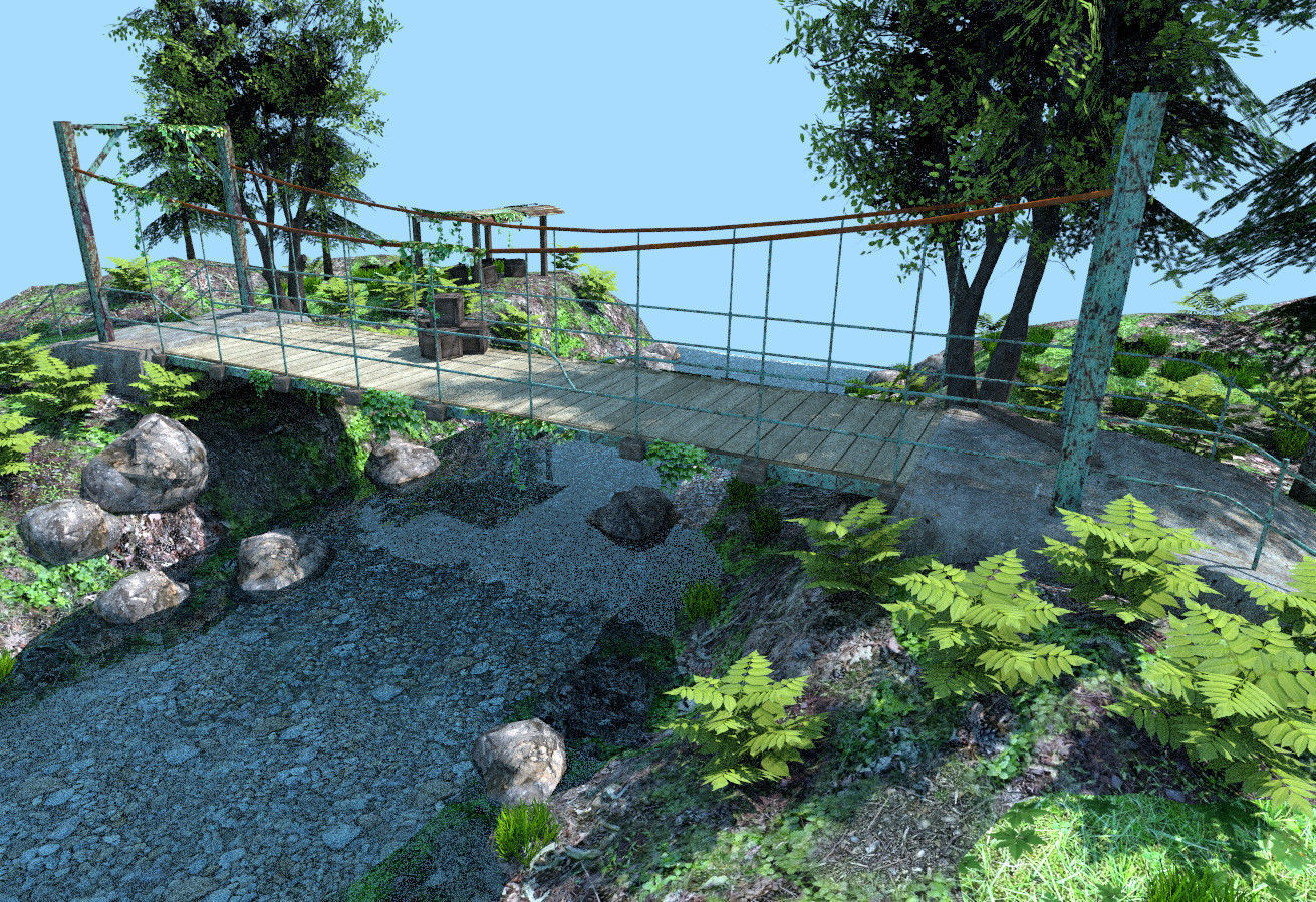 3D model low poly bridge scene VR / AR / low-poly | CGTrader
