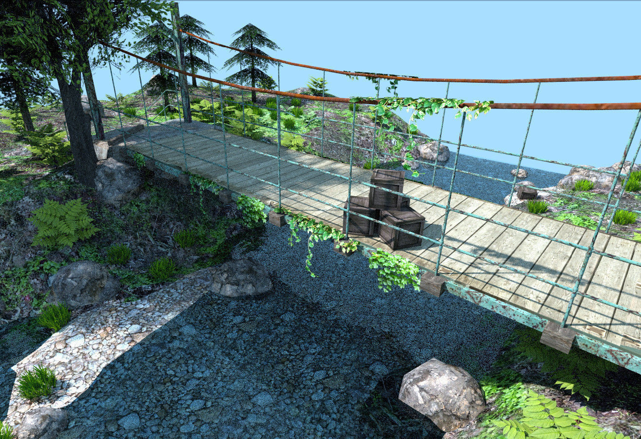 3D model low poly bridge scene VR / AR / low-poly | CGTrader