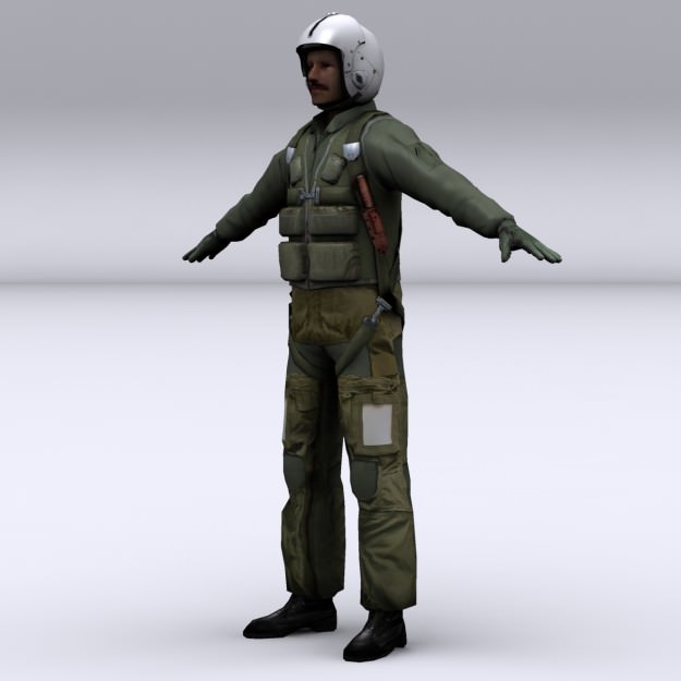 Fighter pilot 3D model | CGTrader