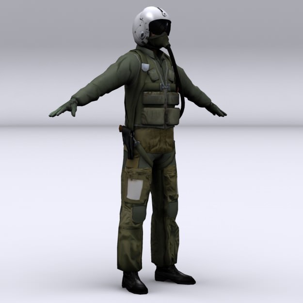 Fighter pilot 3D model | CGTrader