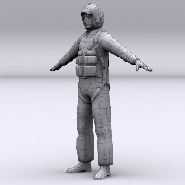 Fighter pilot 3D model | CGTrader