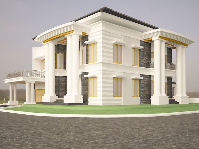 3D A Nice Big House | CGTrader