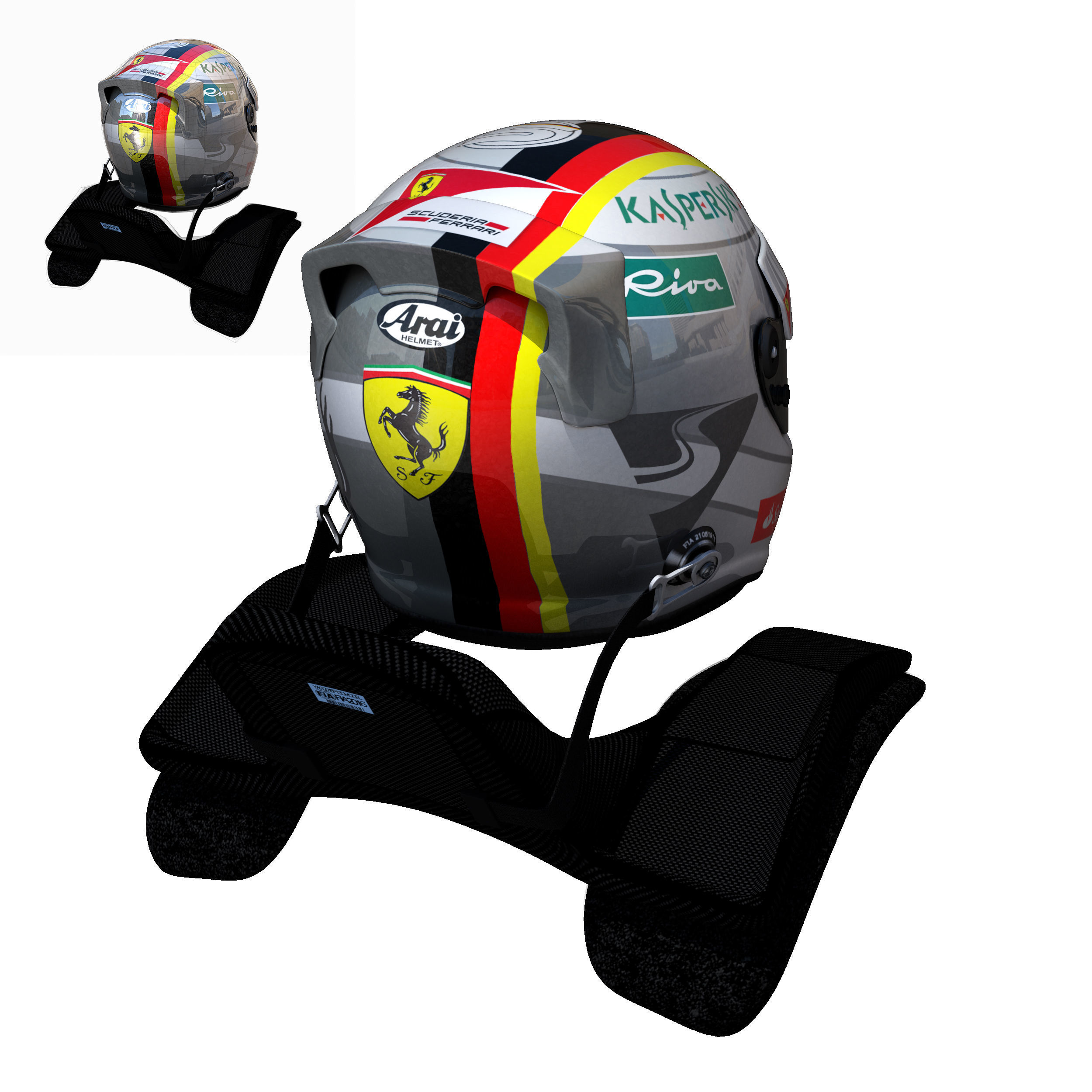 3D model Vettel helmet 2016 VR / AR / low-poly | CGTrader