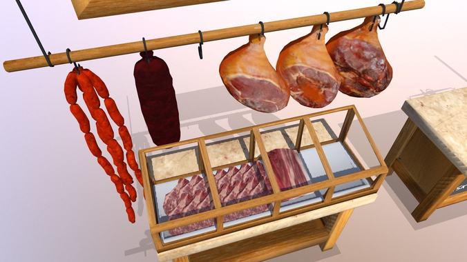3D model Village Butcher Shop VR / AR / low-poly | CGTrader