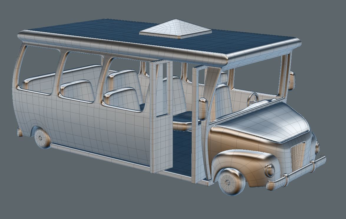 Cartoon bus 3D model | CGTrader