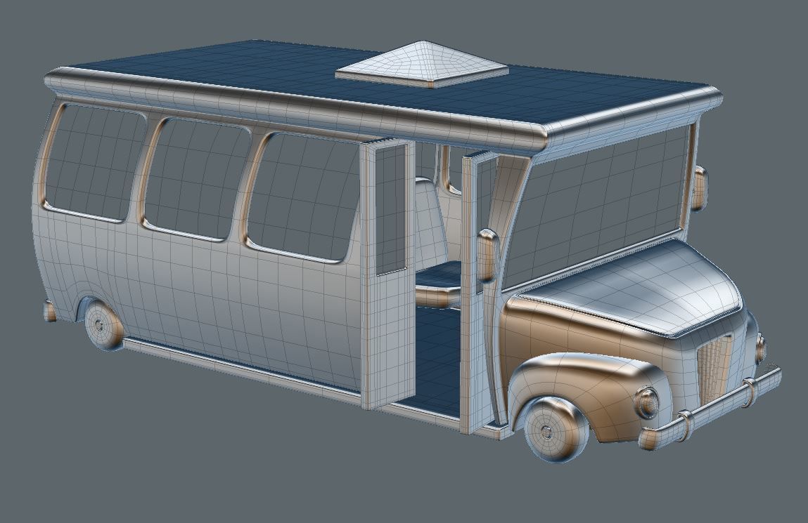 Cartoon bus 3D model | CGTrader