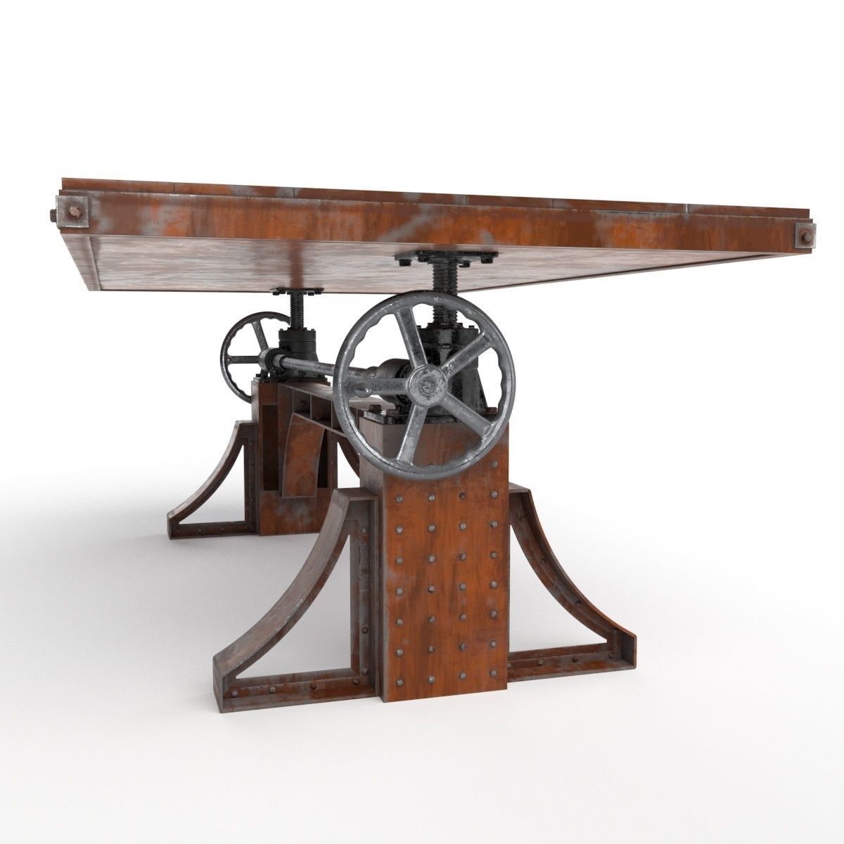 Vintage Industrial Crank Table 3D model | CGTrader