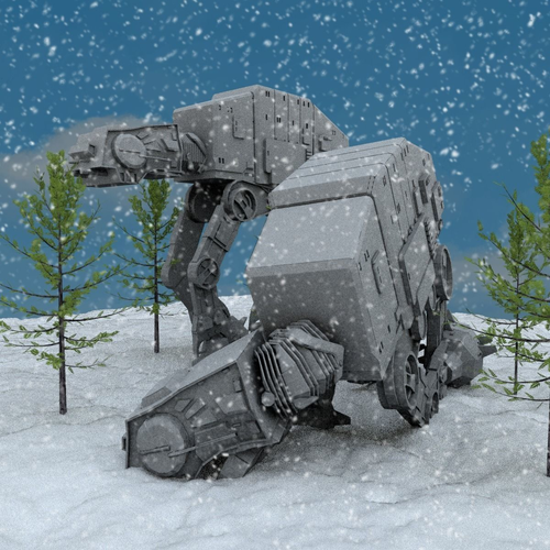 3D model AT-AT Model walker in snow VR / AR / low-poly rigged | CGTrader