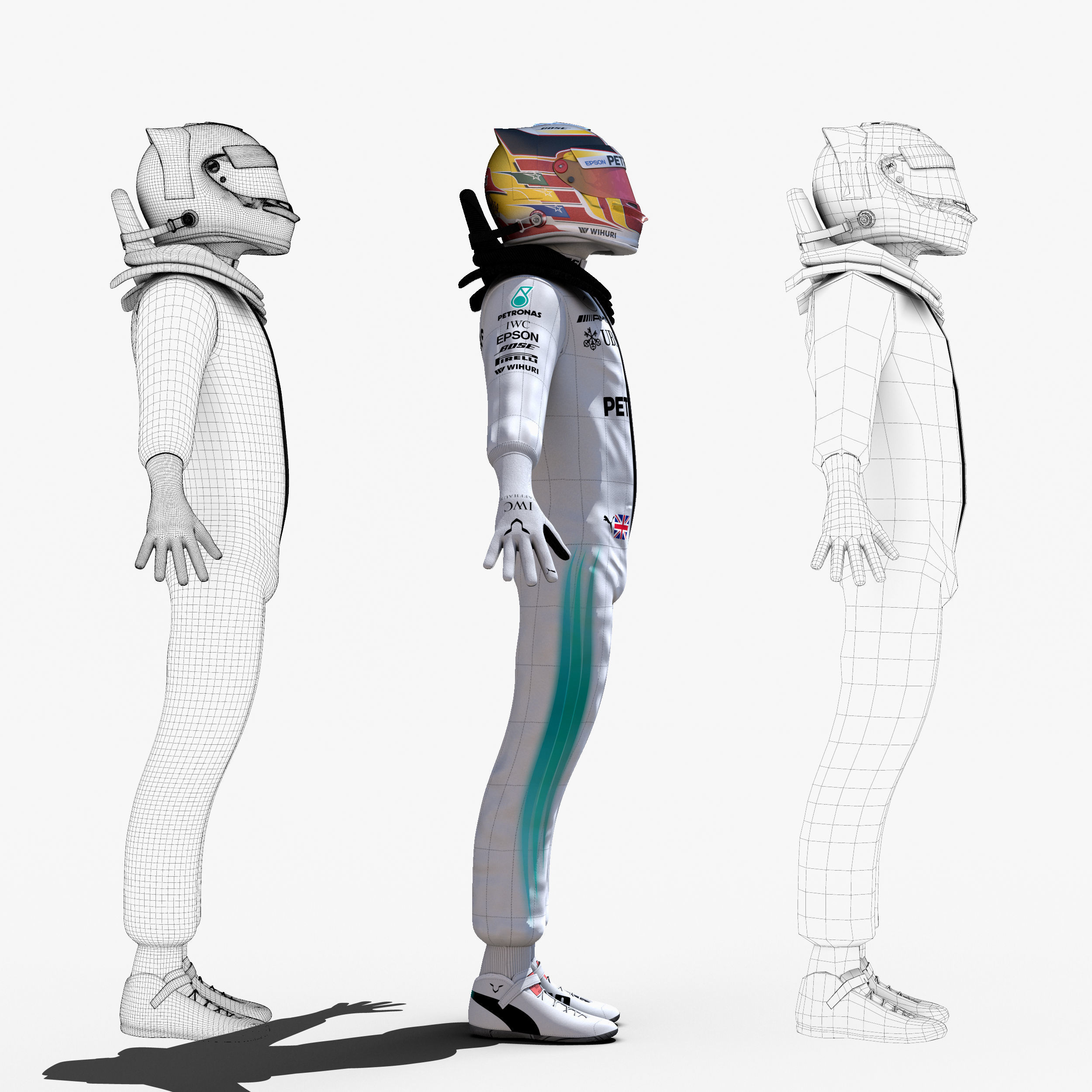 3D model Lewis Hamilton 2017 VR / AR / low-poly rigged | CGTrader