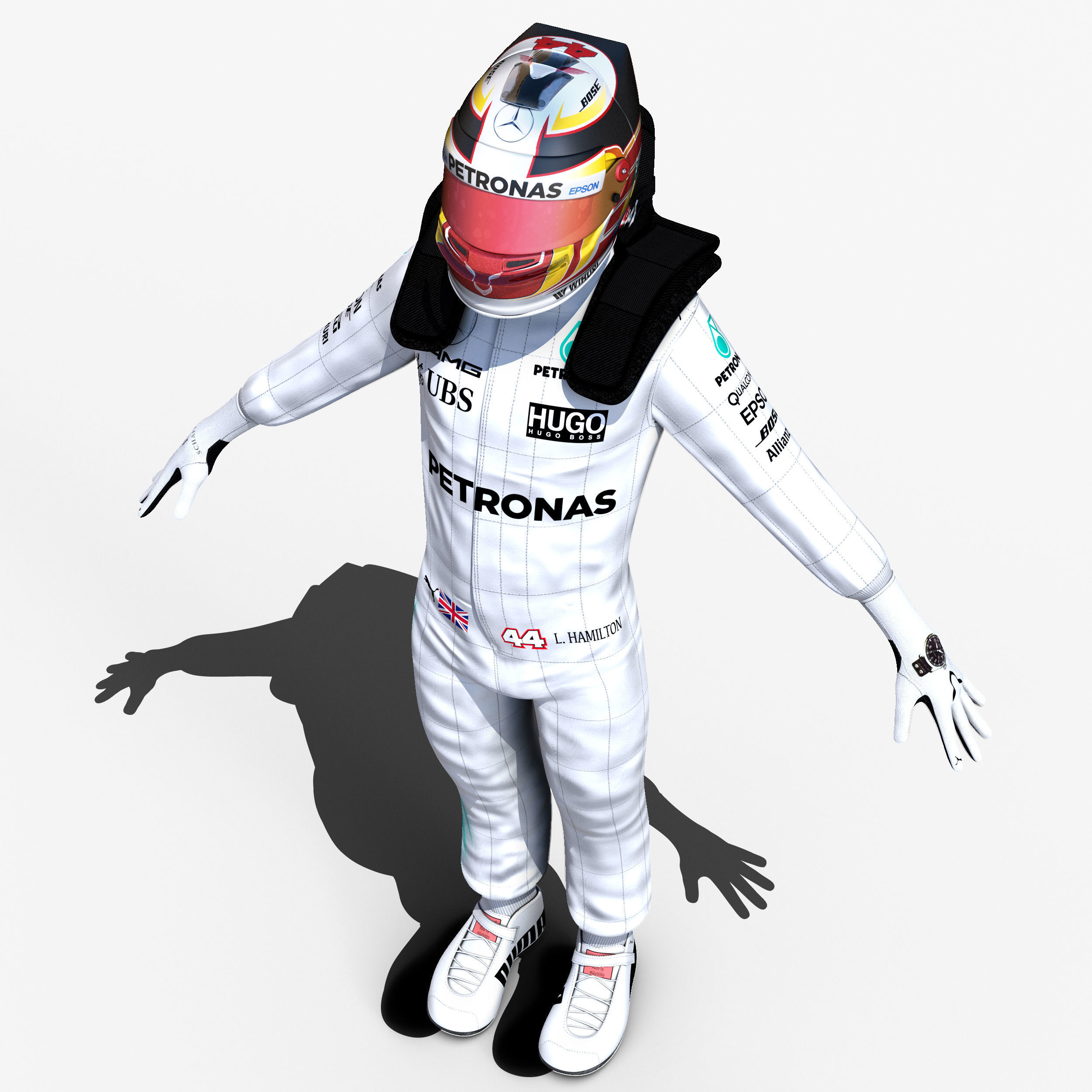 3D model Lewis Hamilton 2017 VR / AR / low-poly rigged | CGTrader