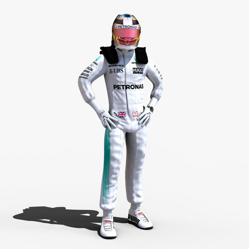 3D model Lewis Hamilton 2017 VR / AR / low-poly rigged | CGTrader