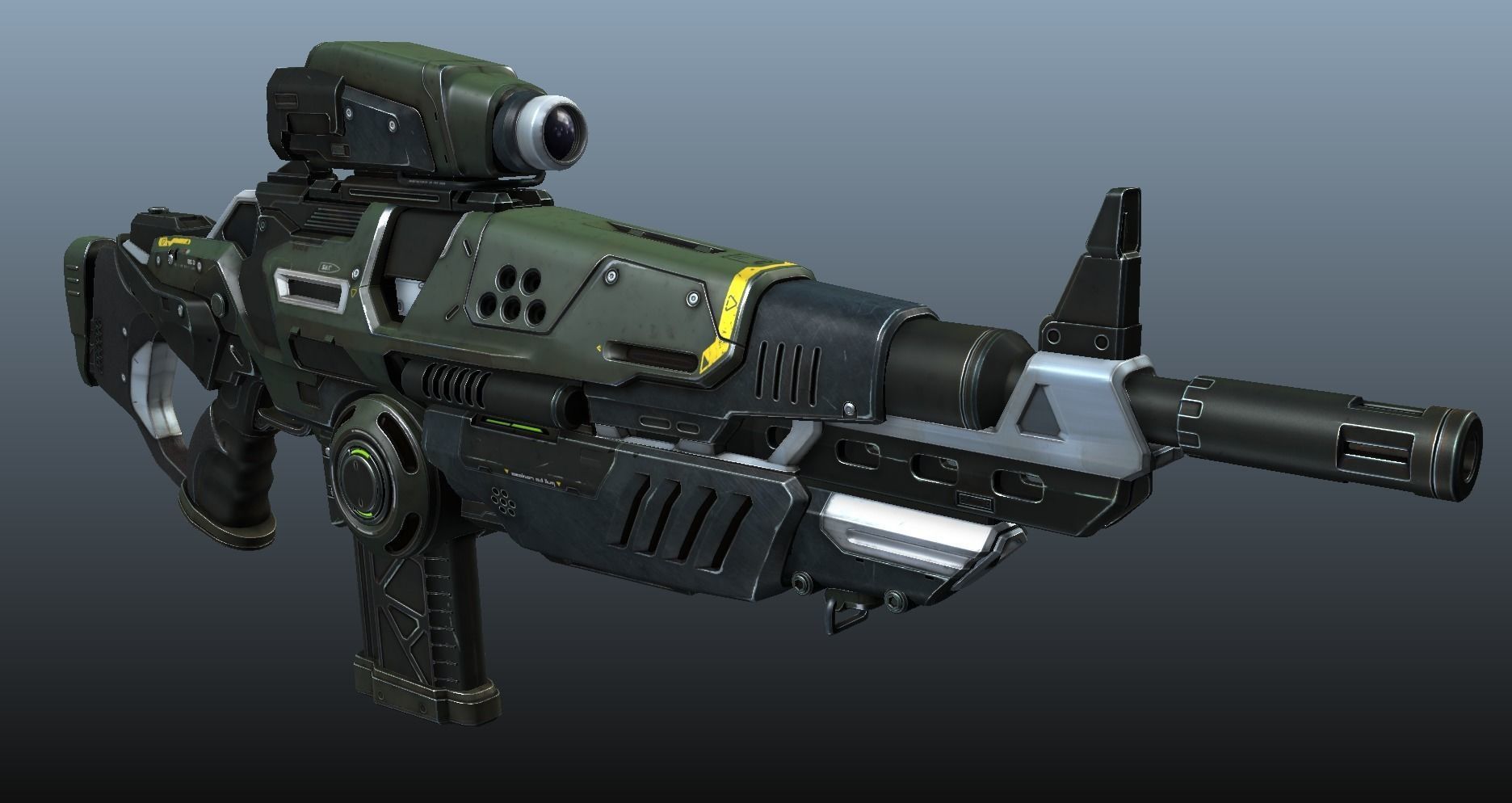 3D model Sci-Fi Assault Rifle - game model VR / AR / low-poly | CGTrader