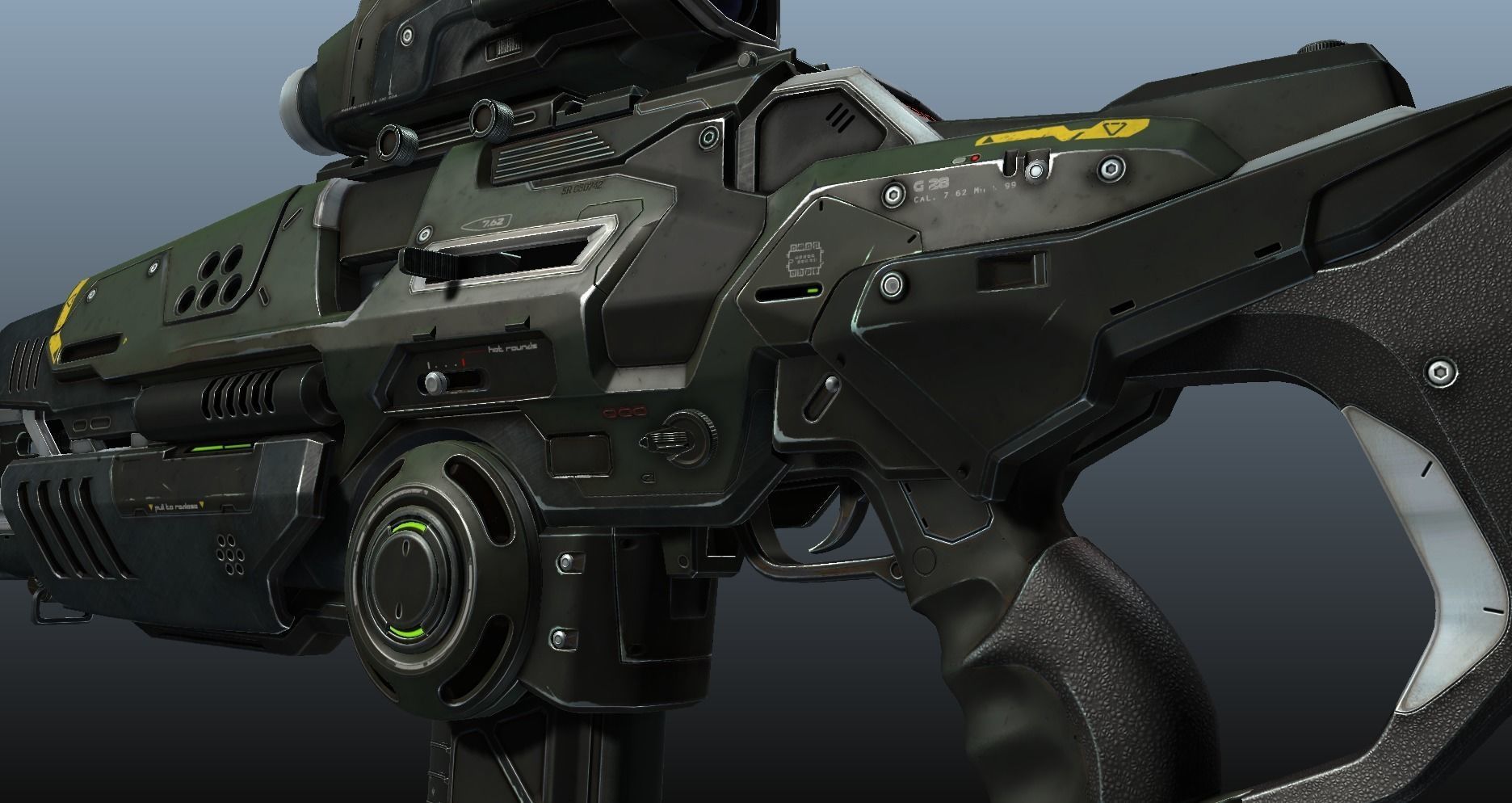 3D model Sci-Fi Assault Rifle - game model VR / AR / low-poly | CGTrader