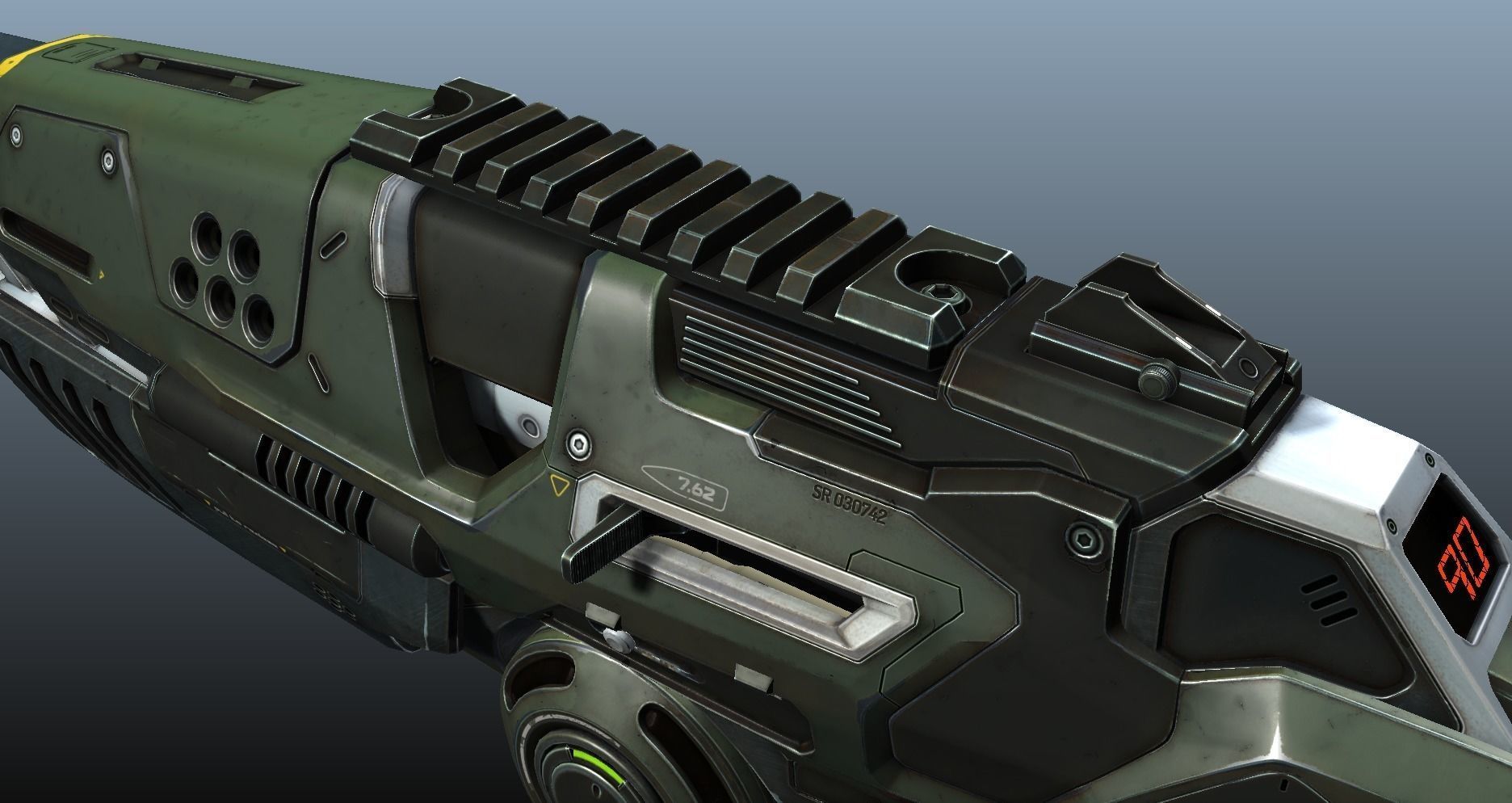 3D model Sci-Fi Assault Rifle - game model VR / AR / low-poly | CGTrader