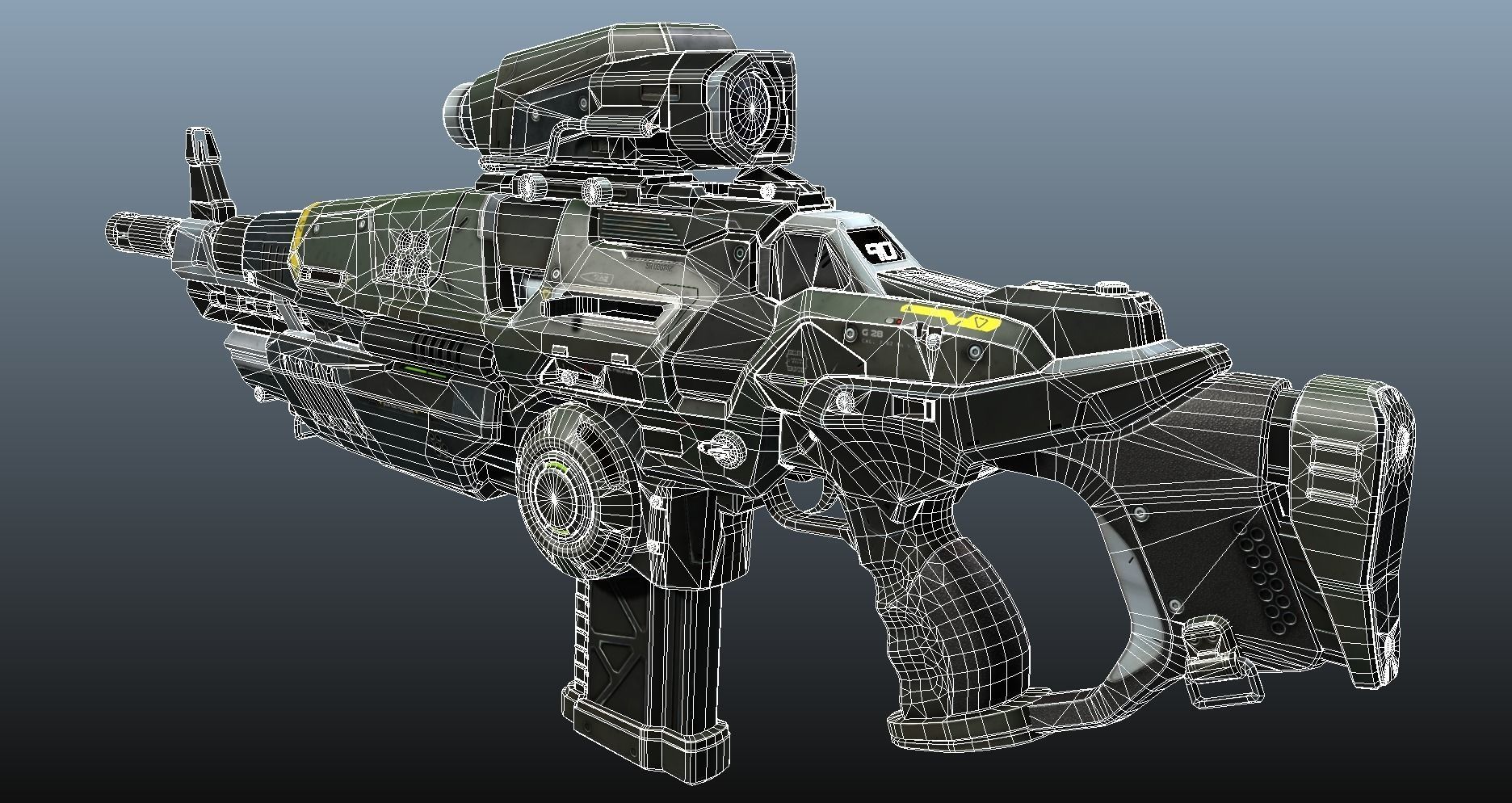 3D model Sci-Fi Assault Rifle - game model VR / AR / low-poly | CGTrader