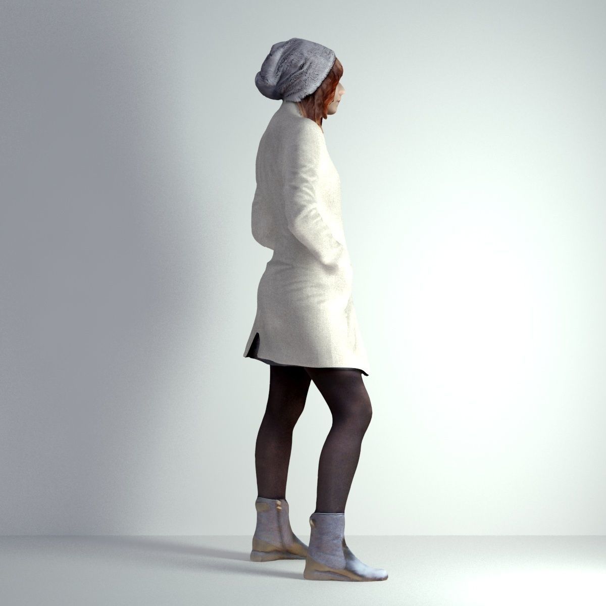 3D Scan Woman Winter 001 3D model | CGTrader