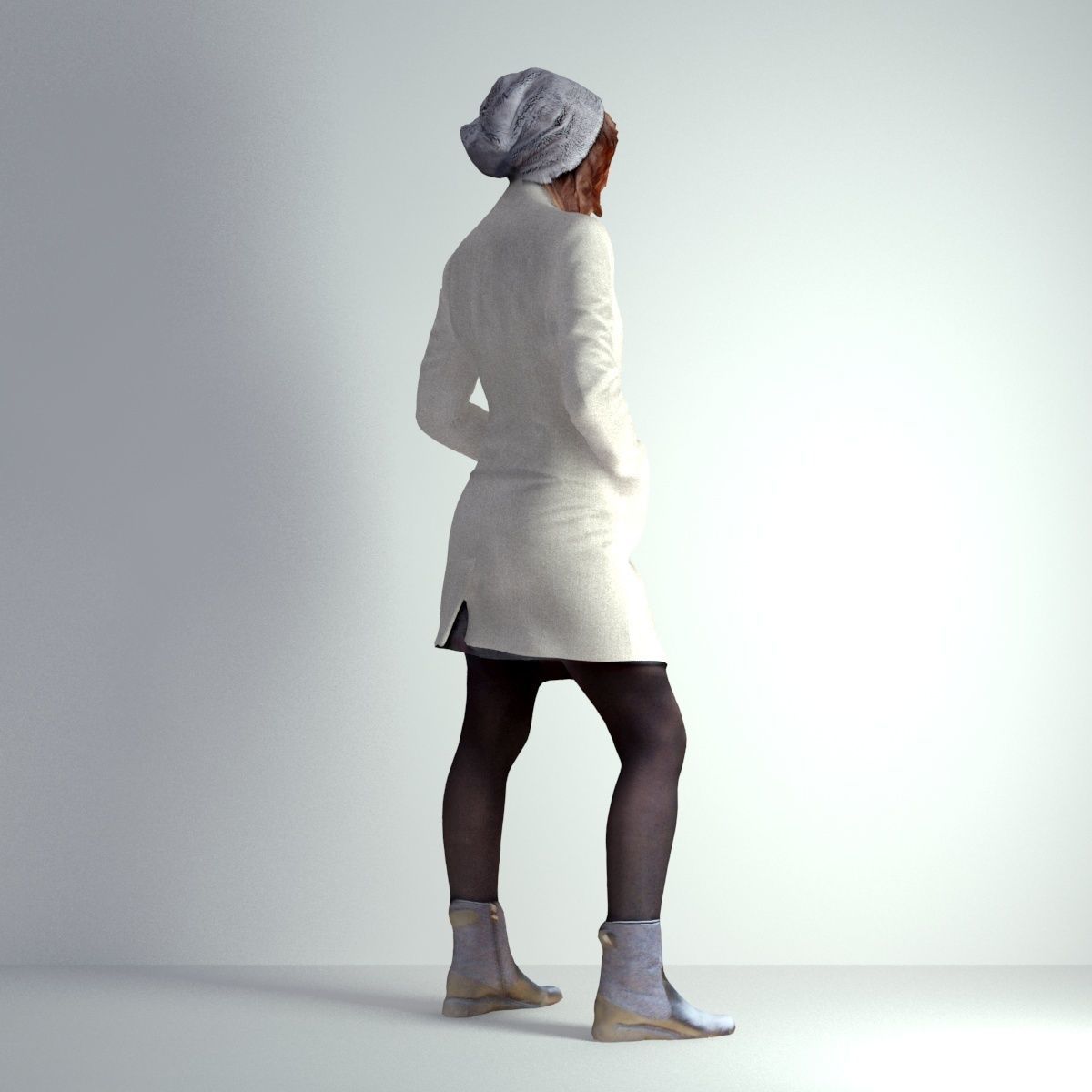 3D Scan Woman Winter 001 3D model | CGTrader