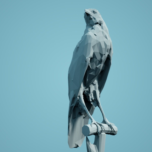 Low Poly Bird Model polygonal crow 3D model 3D printable | CGTrader