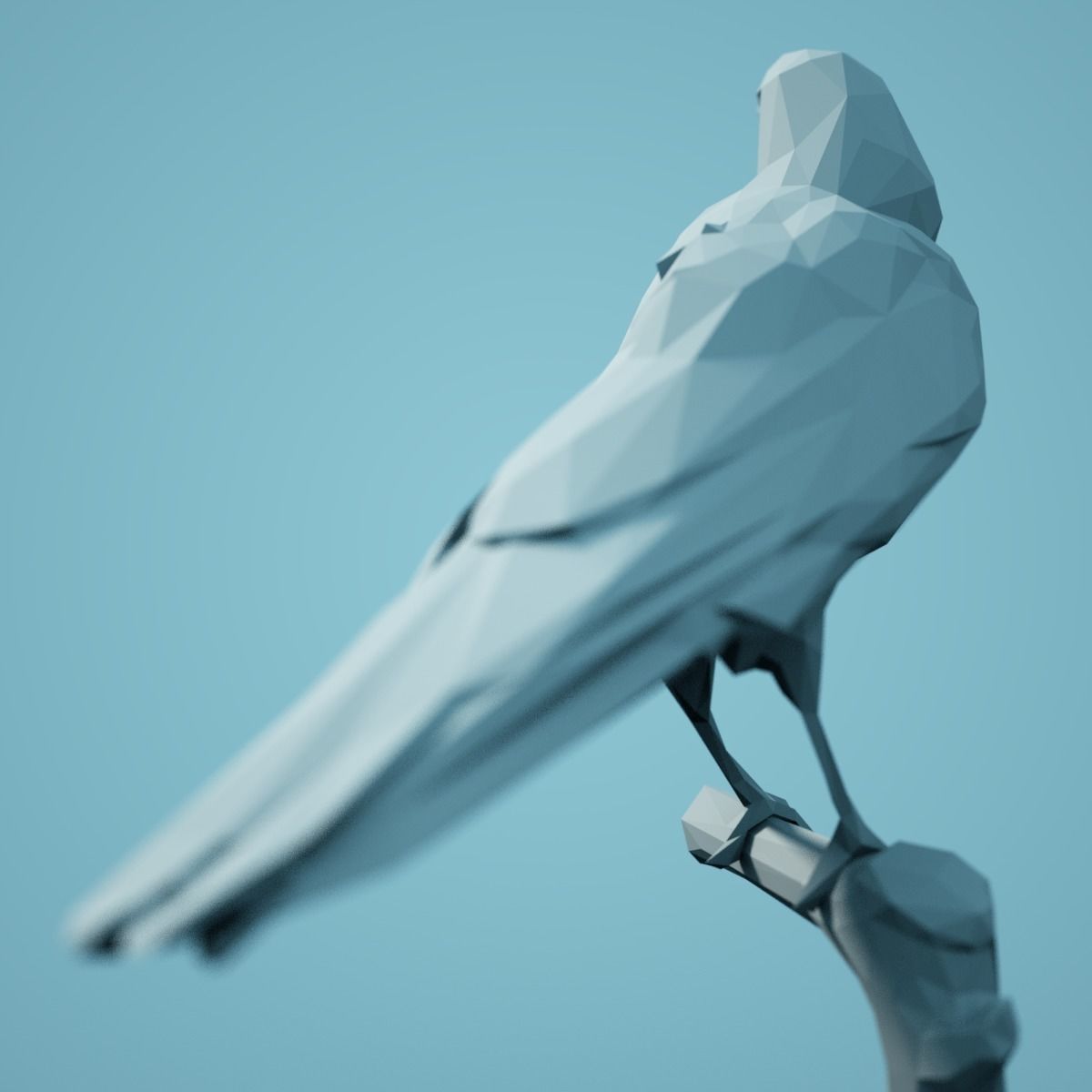 Crow Low Poly Bird Model 3D model 3D printable | CGTrader