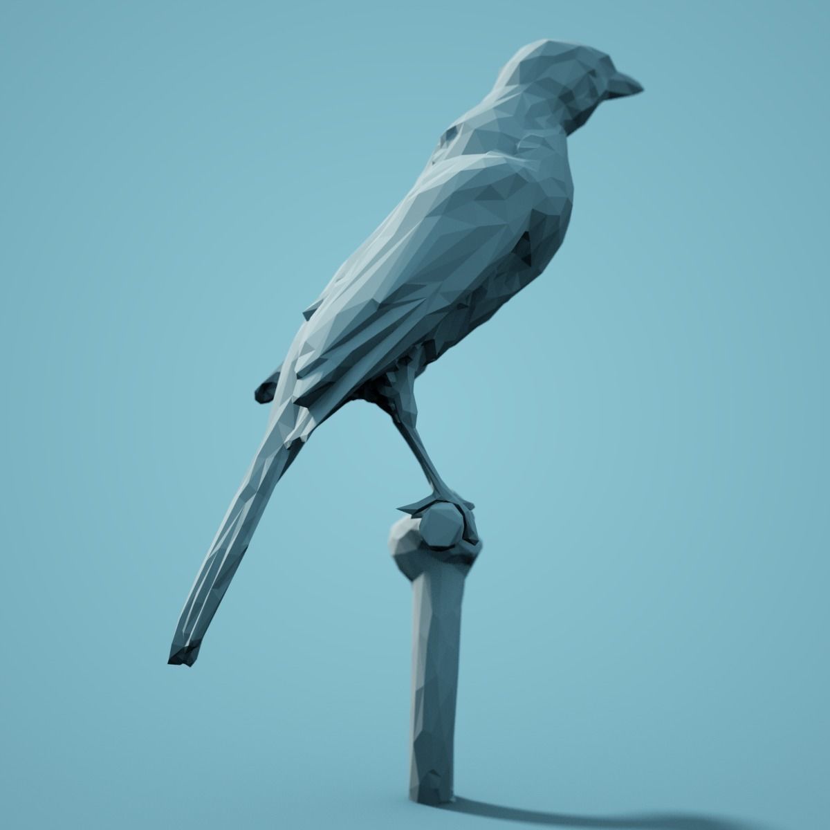 Low Poly Bird Model perched on branch 3D model 3D printable | CGTrader