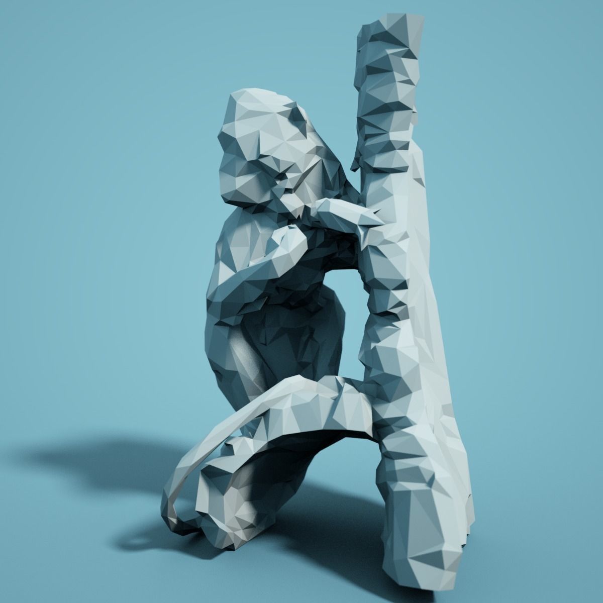 Low Poly Monkey Model 3D model 3D printable | CGTrader