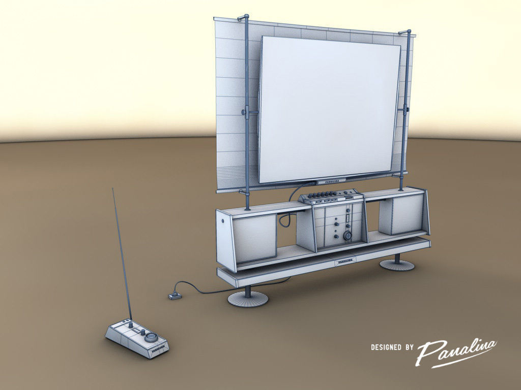 Huge flat screen vintage television - 3d model 3D model | CGTrader