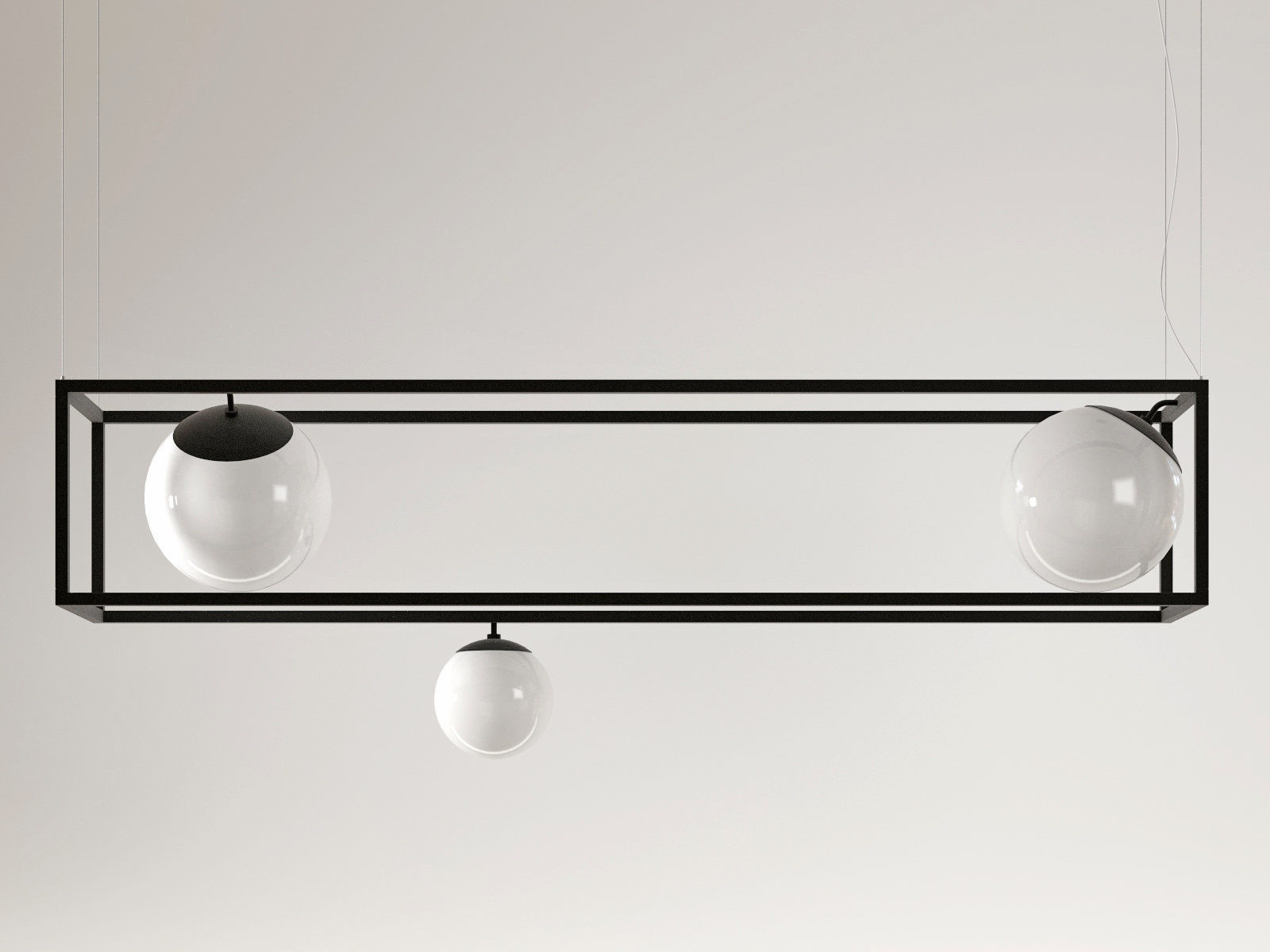 Witt 3 pendant light with two balls hanging from it 3D model | CGTrader