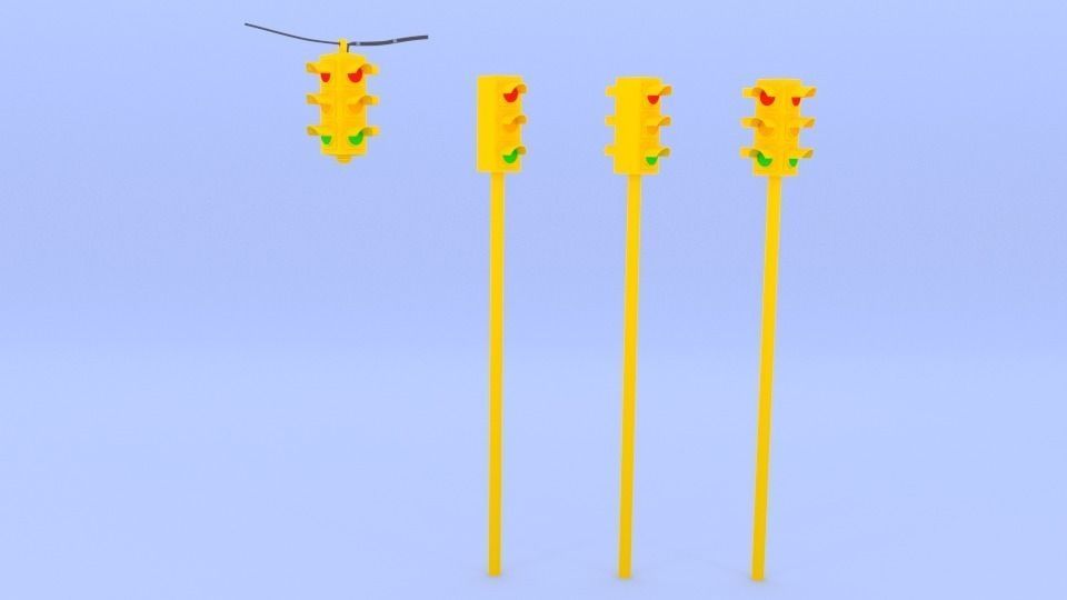 3D model Traffic Signal Collection VR / AR / low-poly | CGTrader