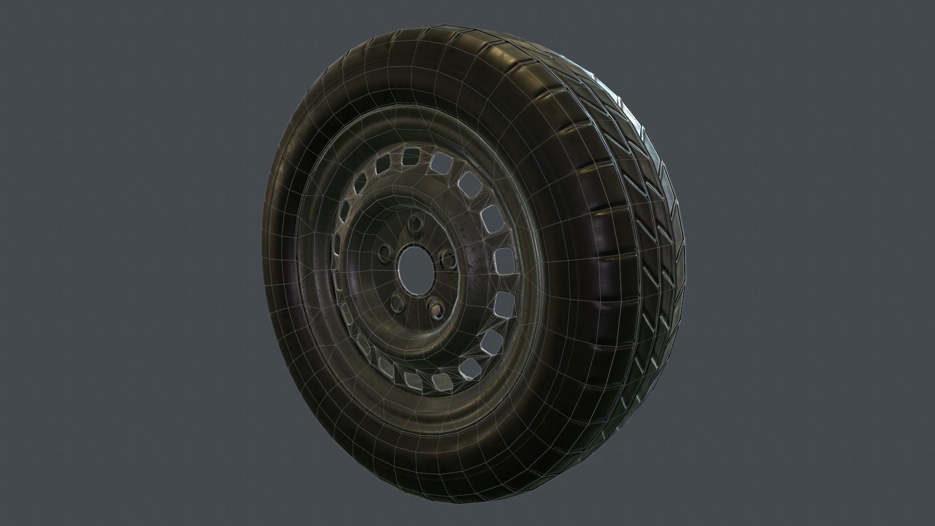 3D model Rubber Tire With Rim PBR Game Ready VR / AR / low-poly | CGTrader