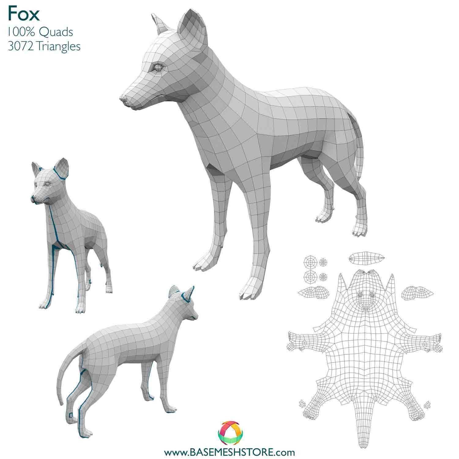 3D model 32 Animals Base Meshes VR / AR / low-poly | CGTrader