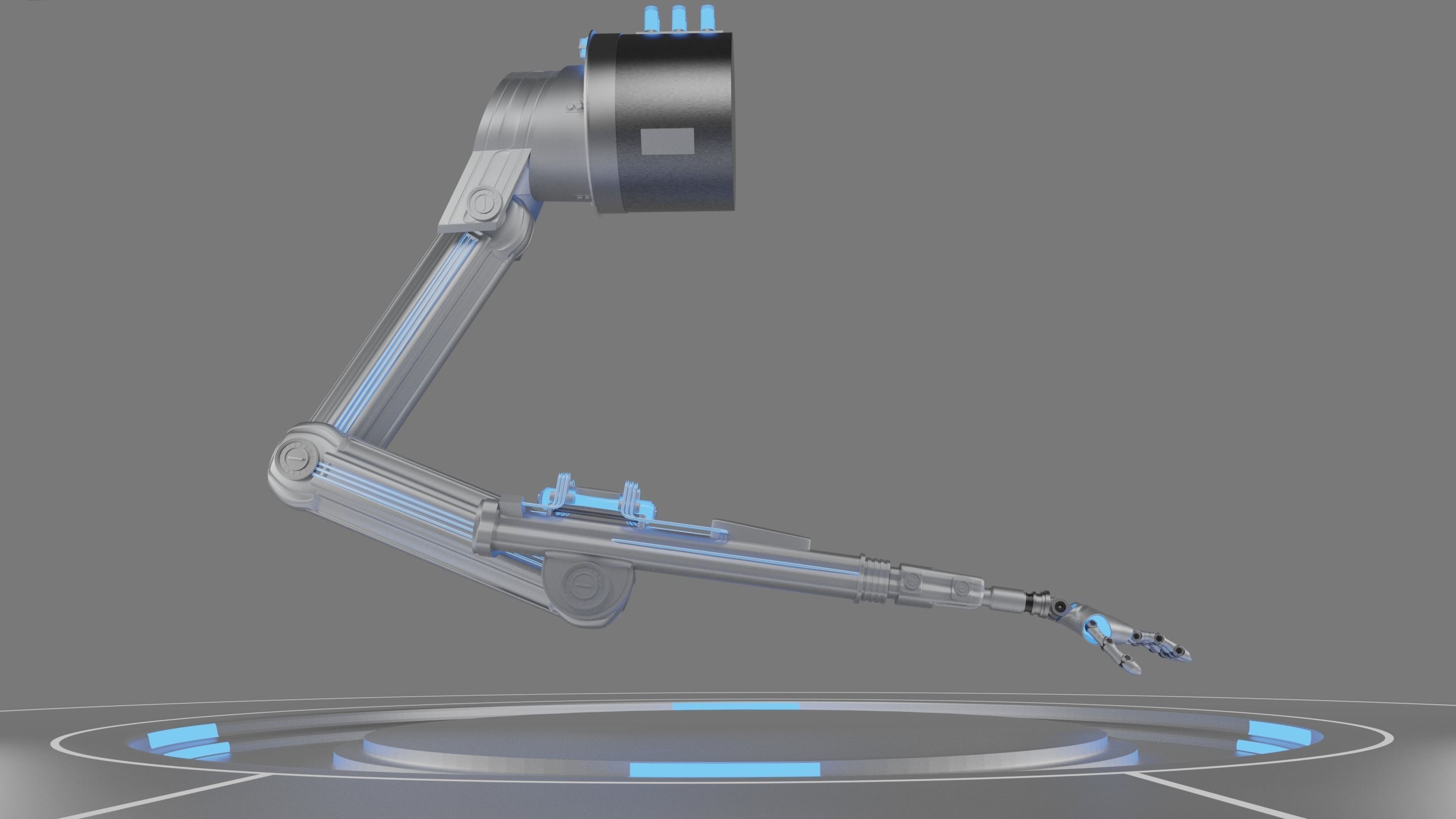 Sci-Fi Neon Industrial Mechanic Arm 3D model | CGTrader