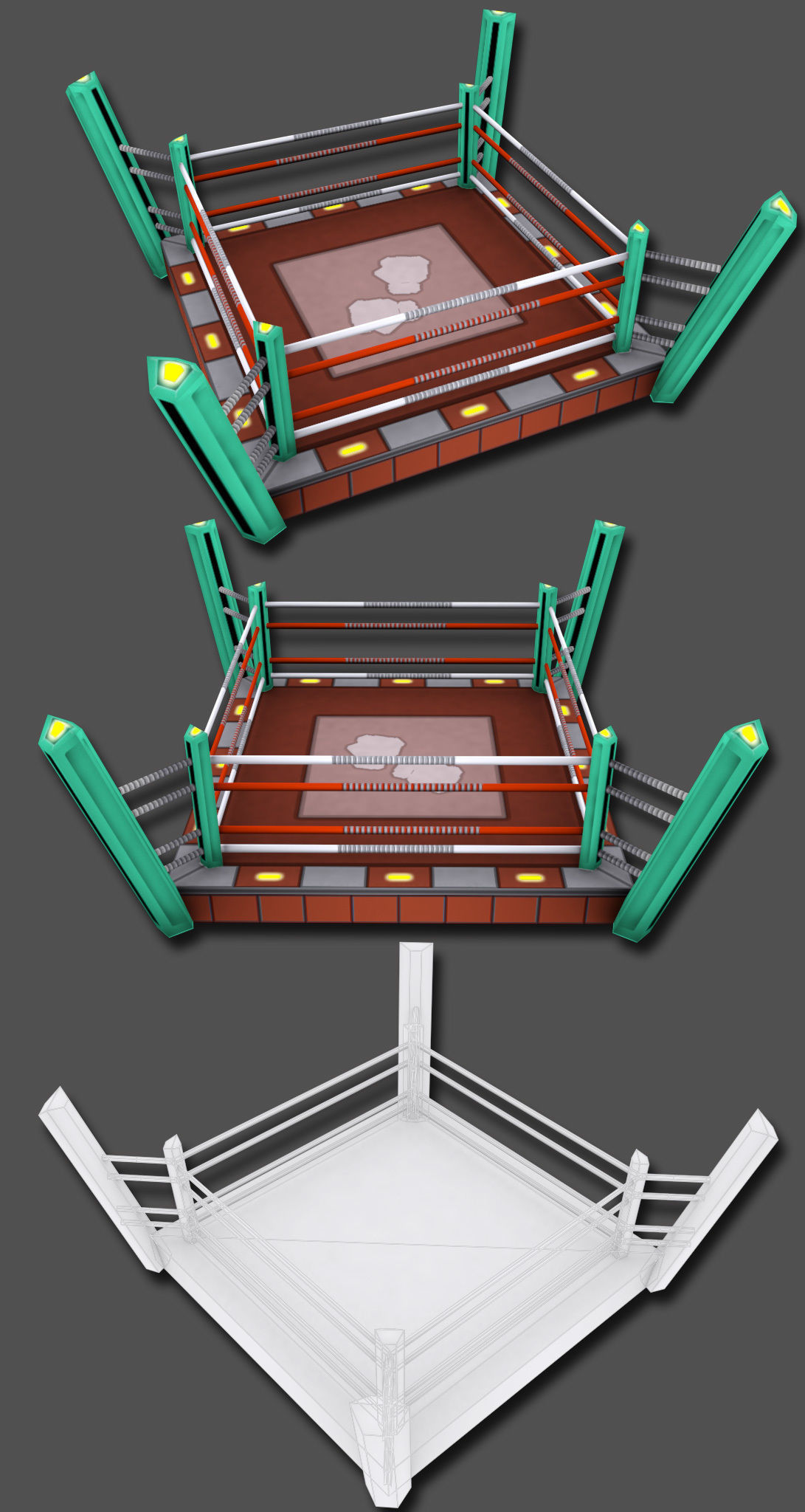 3D model Cartoon Boxing Arena VR / AR / low-poly | CGTrader