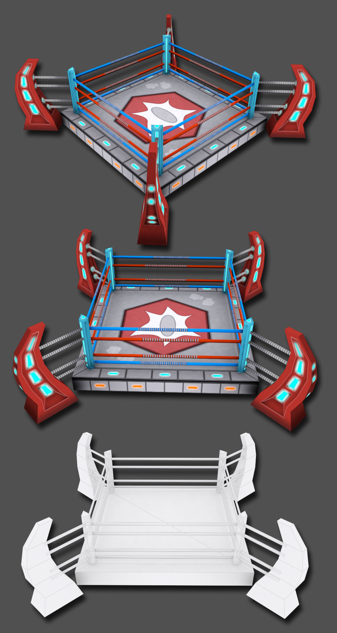 3D model Cartoon Boxing Arena VR / AR / low-poly | CGTrader