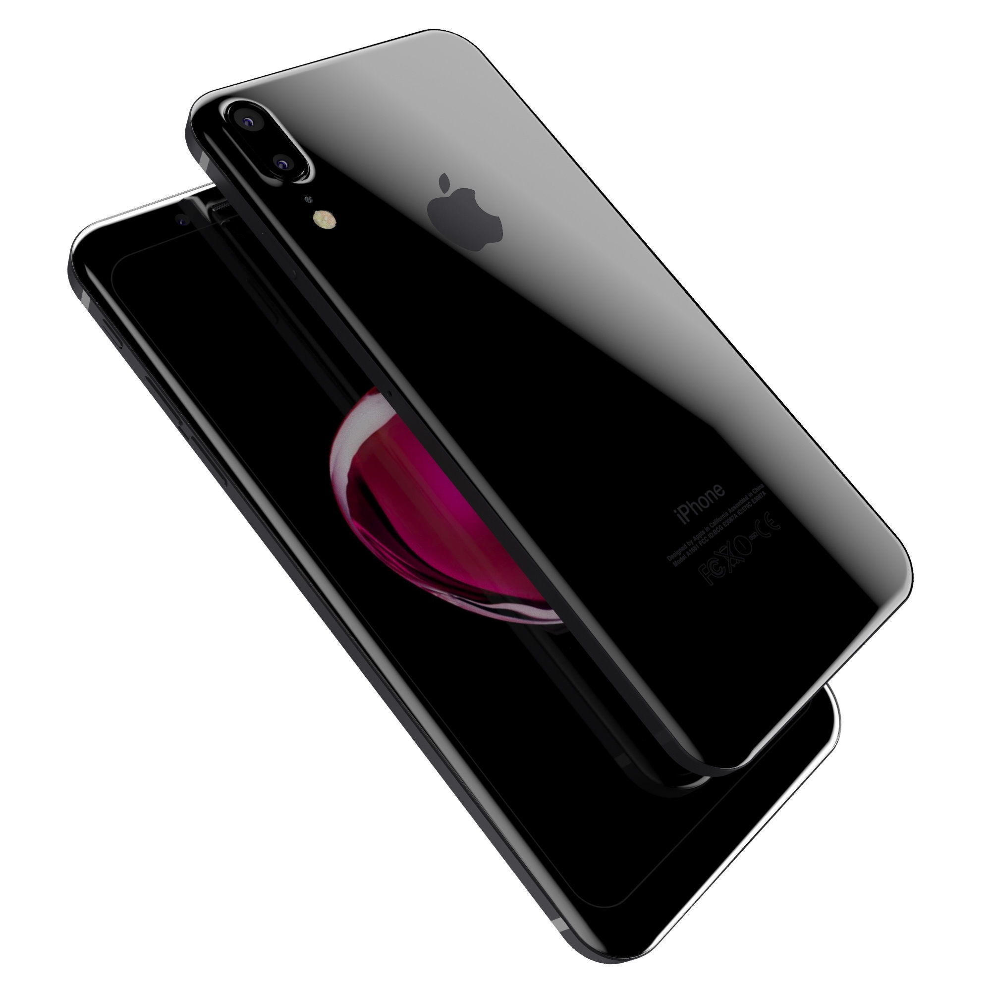 3D model Apple iPhone 8 X Concept Leak Corner edges All Colors VR / AR ...
