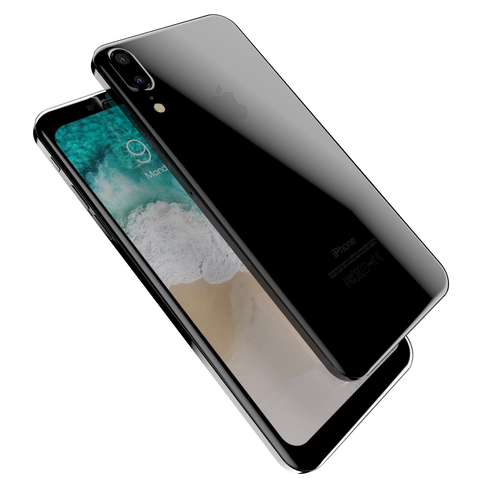 3D model Apple iPhone 8 X Concept Leak Corner edges All Colors VR / AR ...