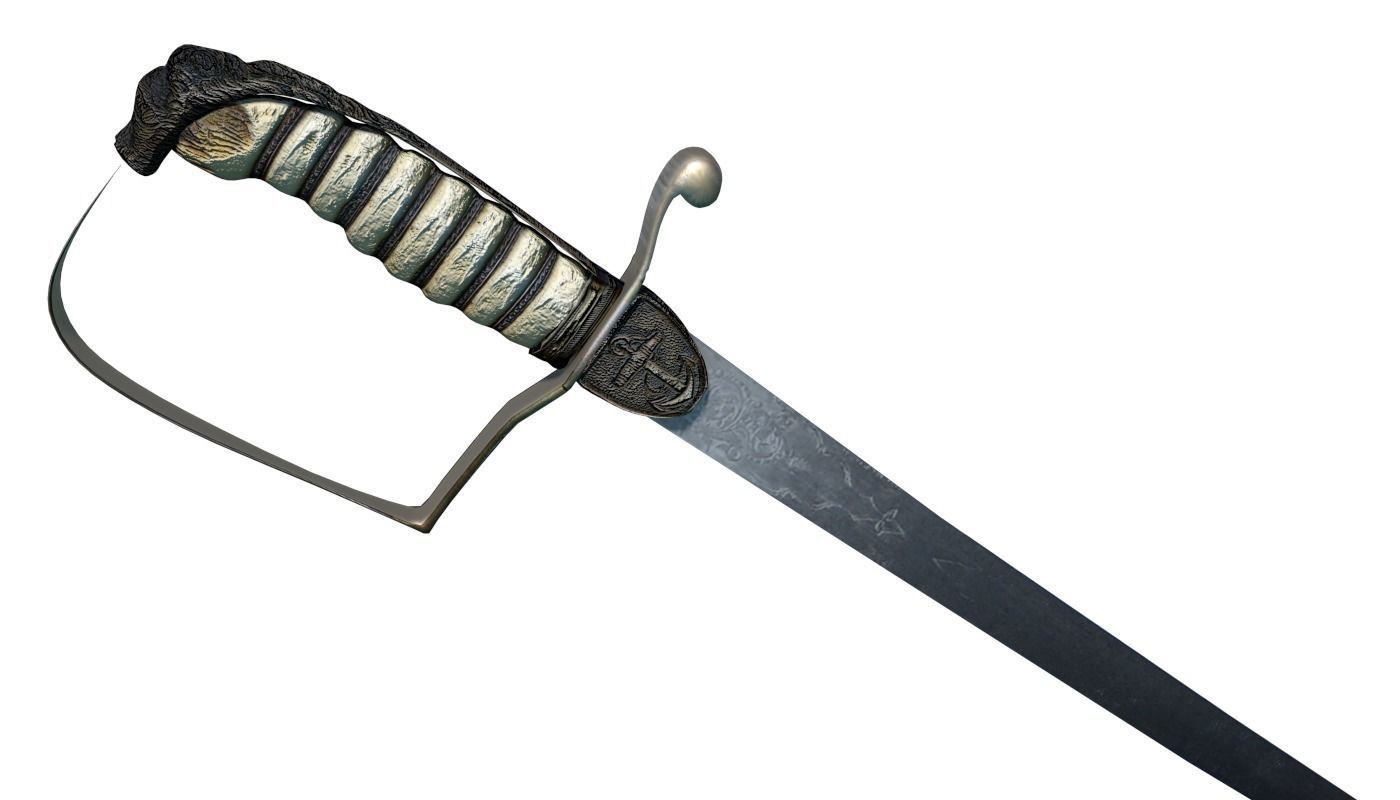 3D model Naval Artillery Sword Pirate Anchor Blade Cutlass Sailor VR ...