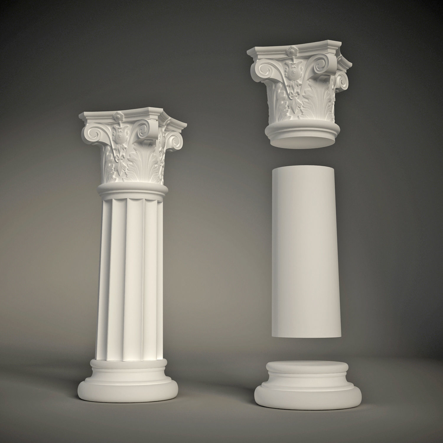 Corinthian column 3D model | CGTrader