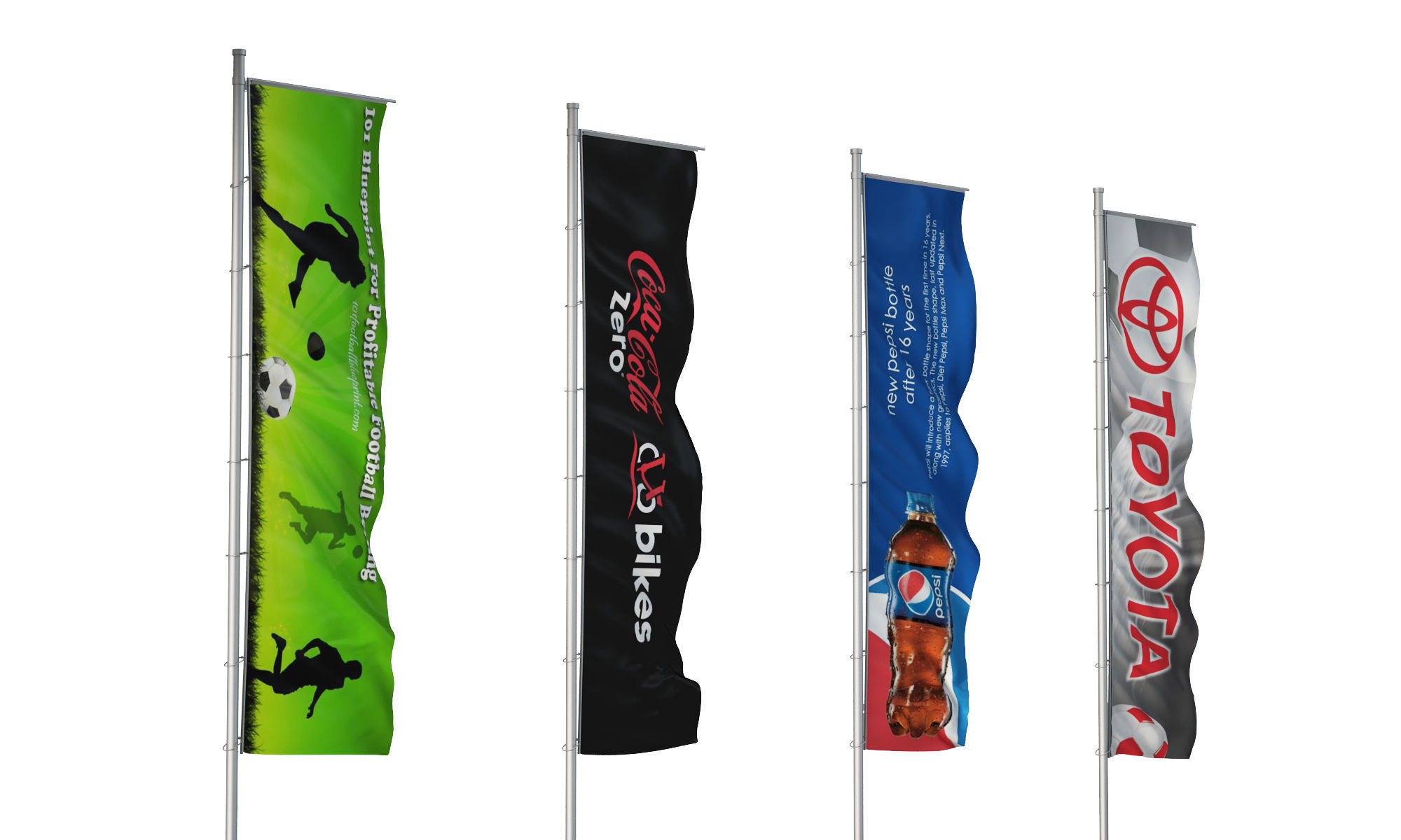Banner flags 3D model | CGTrader