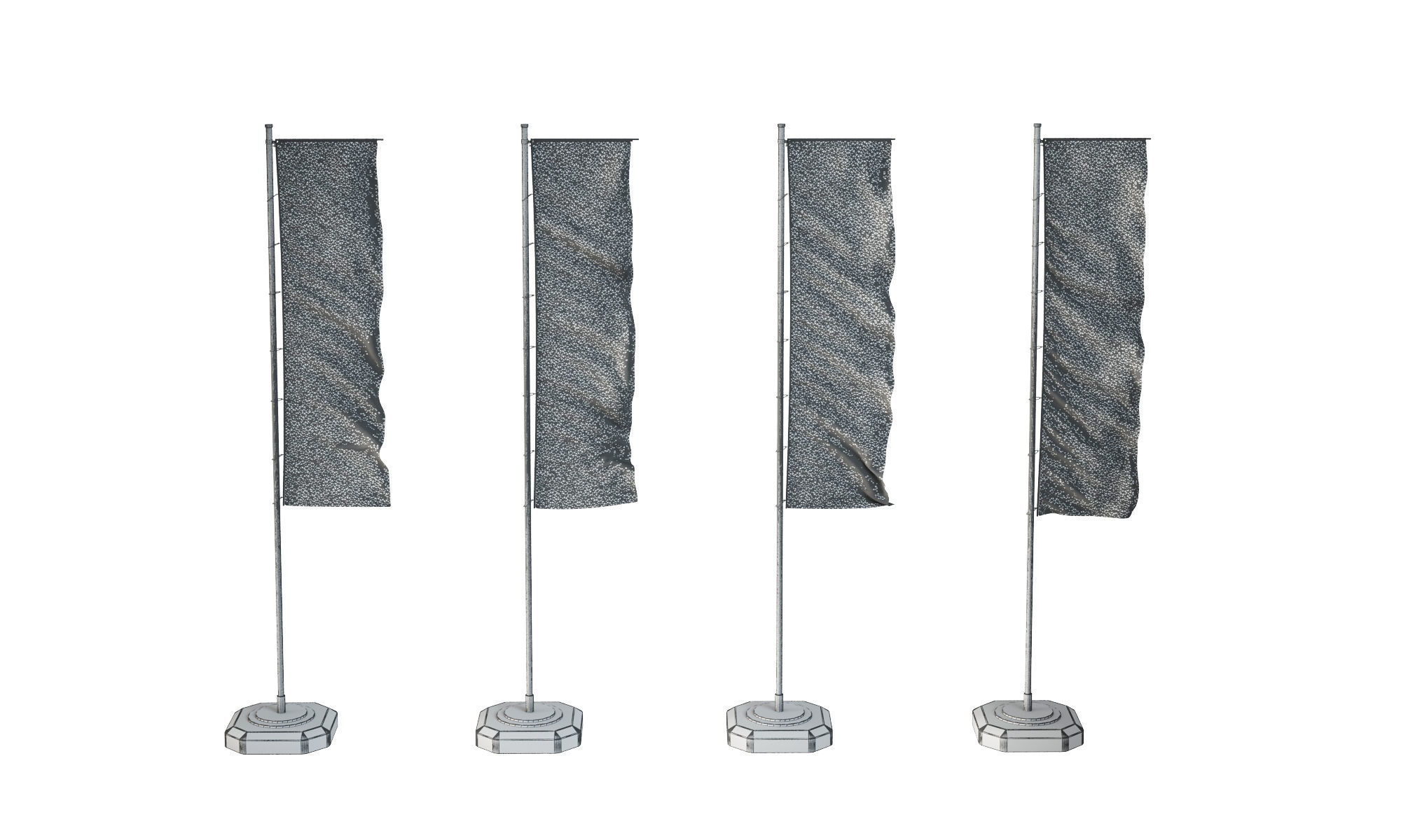Banner flags 3D model | CGTrader