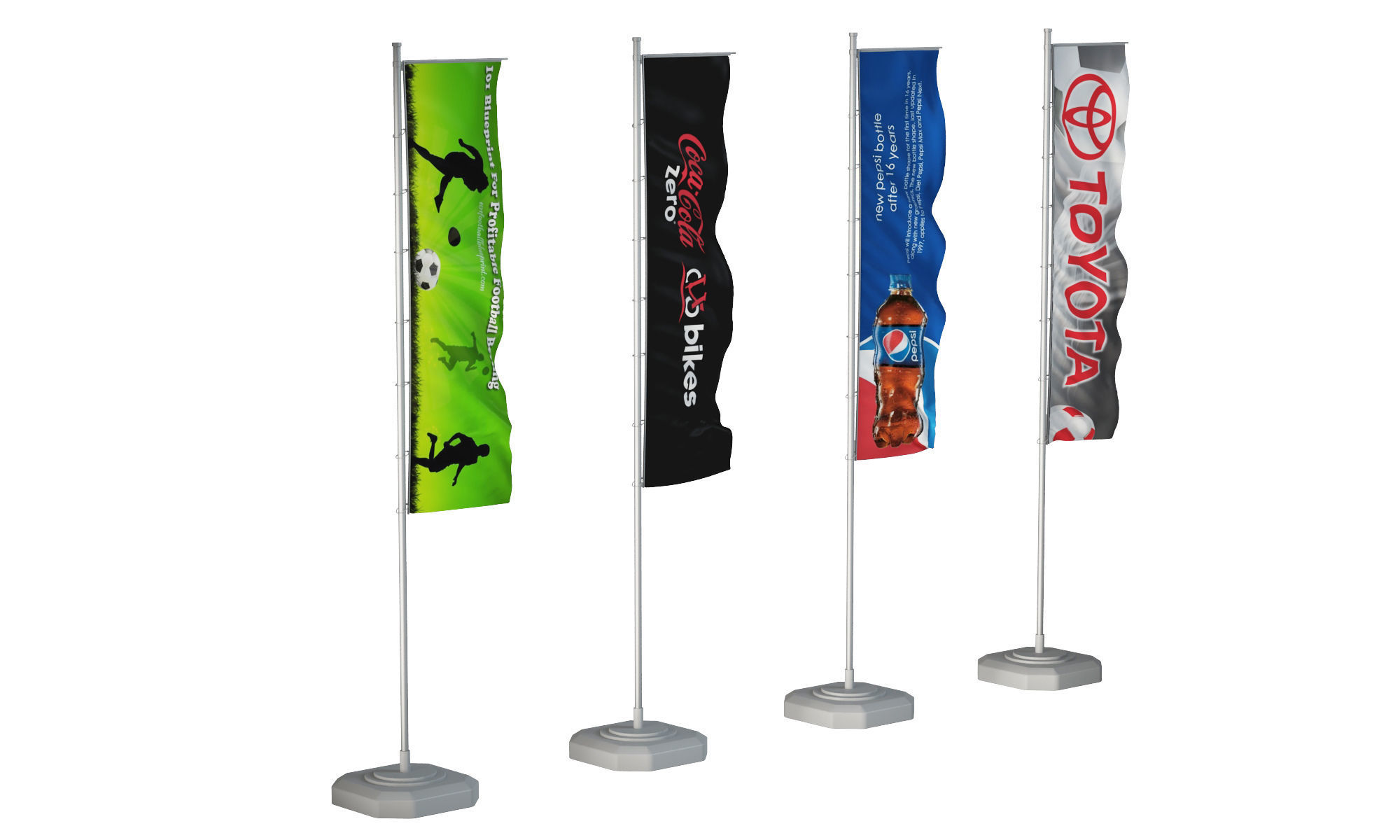Banner flags 3D model | CGTrader