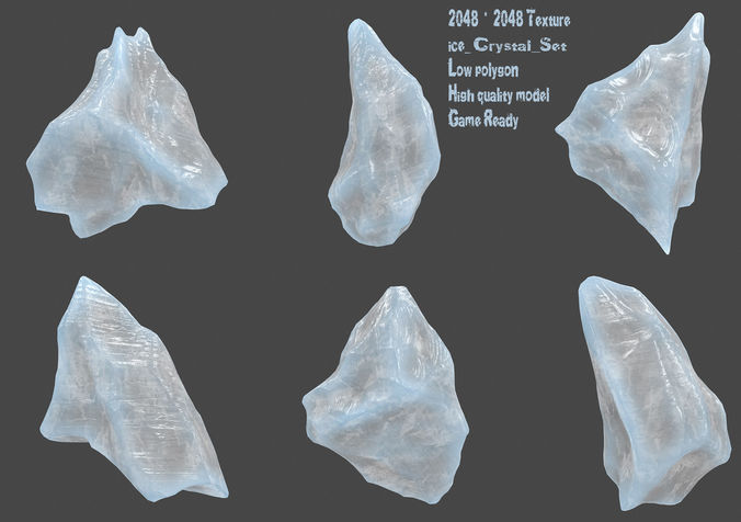 3D model ice crystal set VR / AR / low-poly | CGTrader