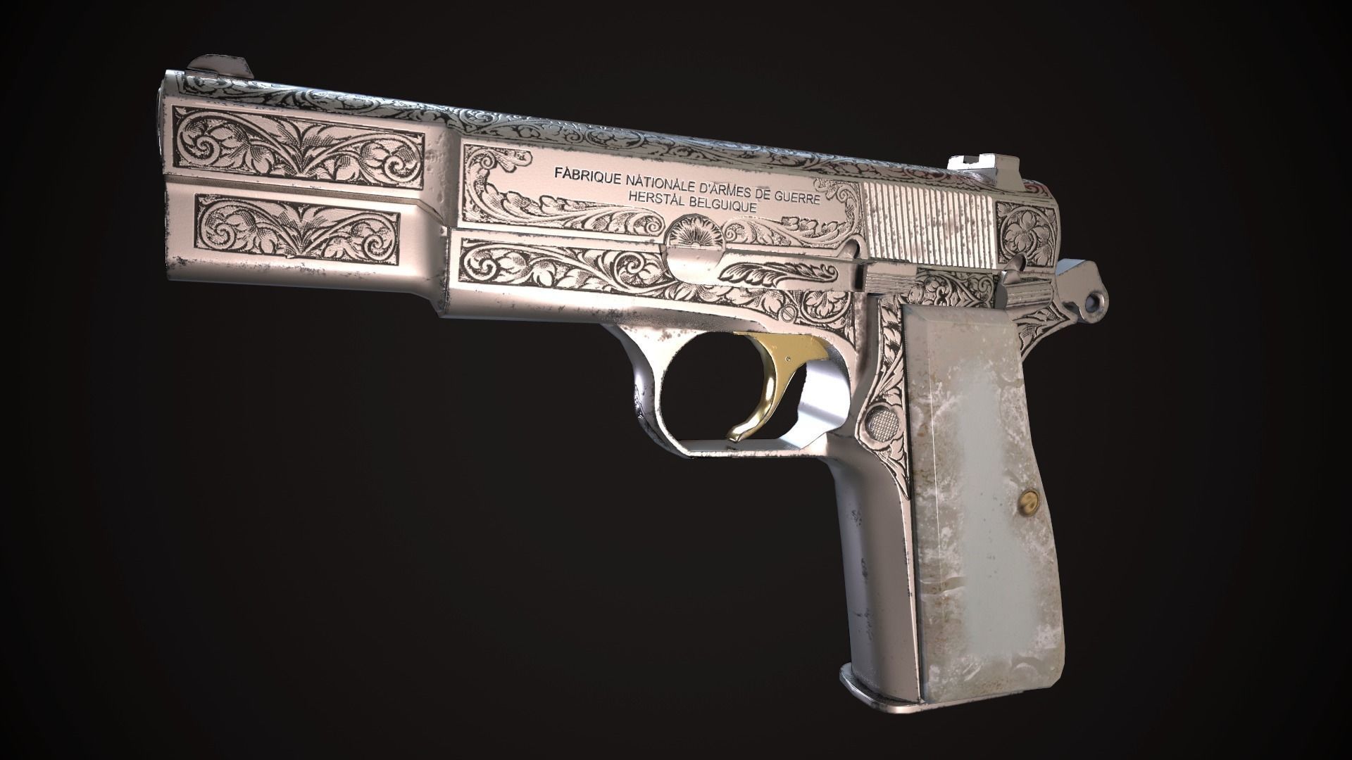 3D model Browning Hi Power VR / AR / low-poly | CGTrader