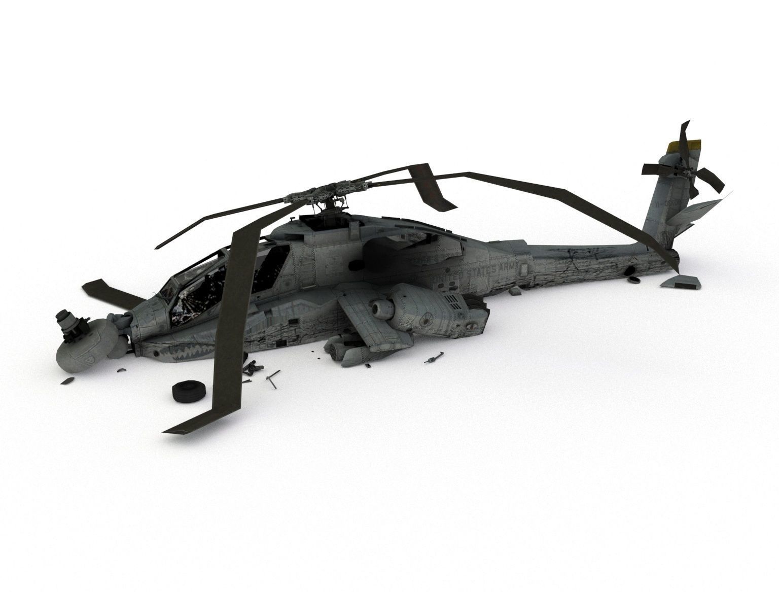 3D model AH 64 helicopter VR / AR / low-poly | CGTrader