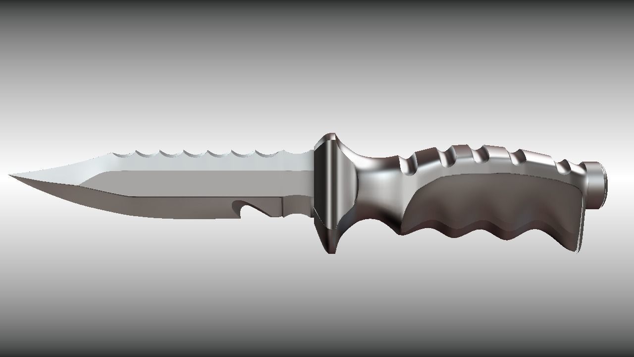 3D model Military knife Low-poly and High-poly VR / AR / low-poly ...