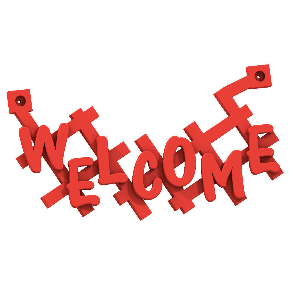 Welcome Sign single color 3D Model 3D printable STL | CGTrader.com