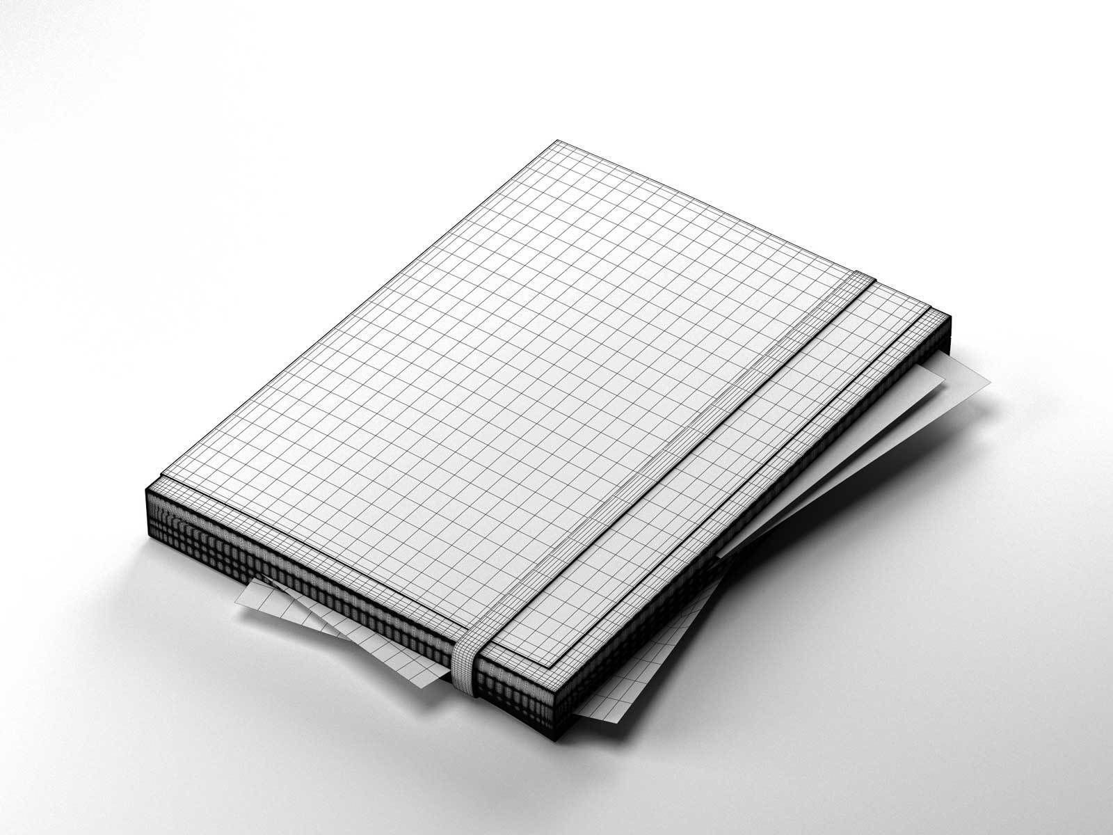 Black Leather Diary 3D model | CGTrader